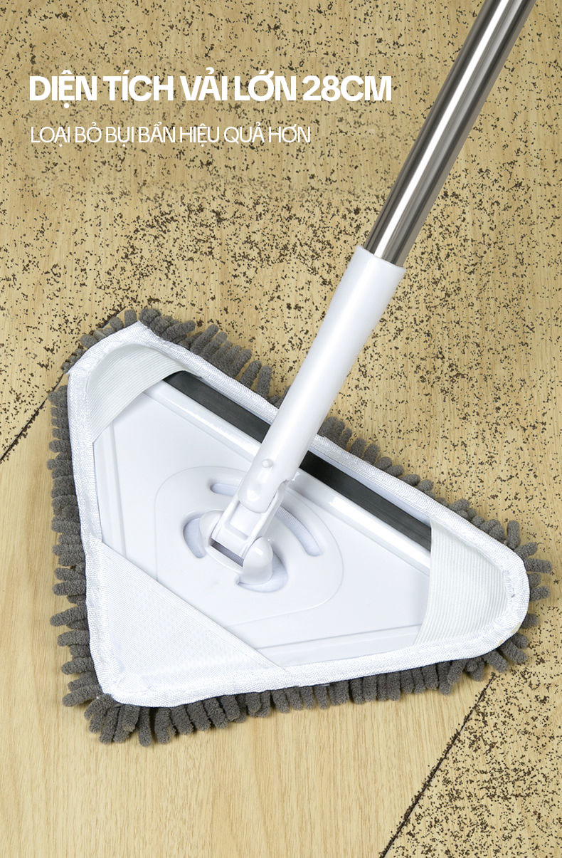 Kitimop A3 Wall and Ceiling Mop – 360 Rotating Triangle Head, 135cm ...