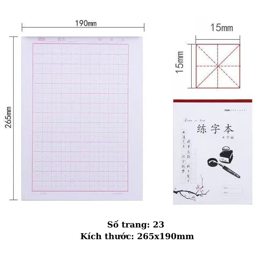 Specialized notebook for practicing writing Chinese, Japanese, and ...