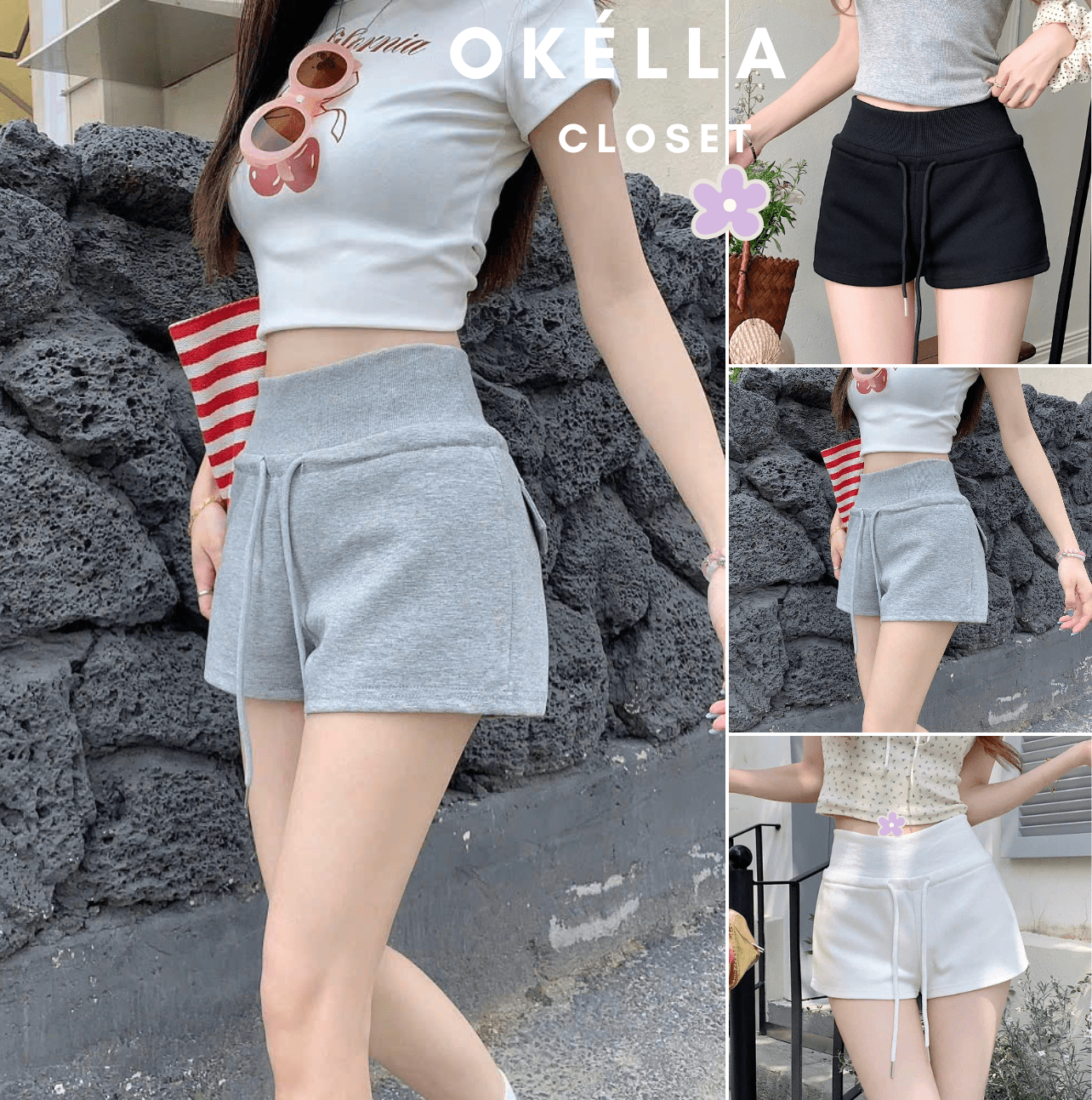 Women's Basic Shorts made of high-waist felt and waist-hugging in many ...