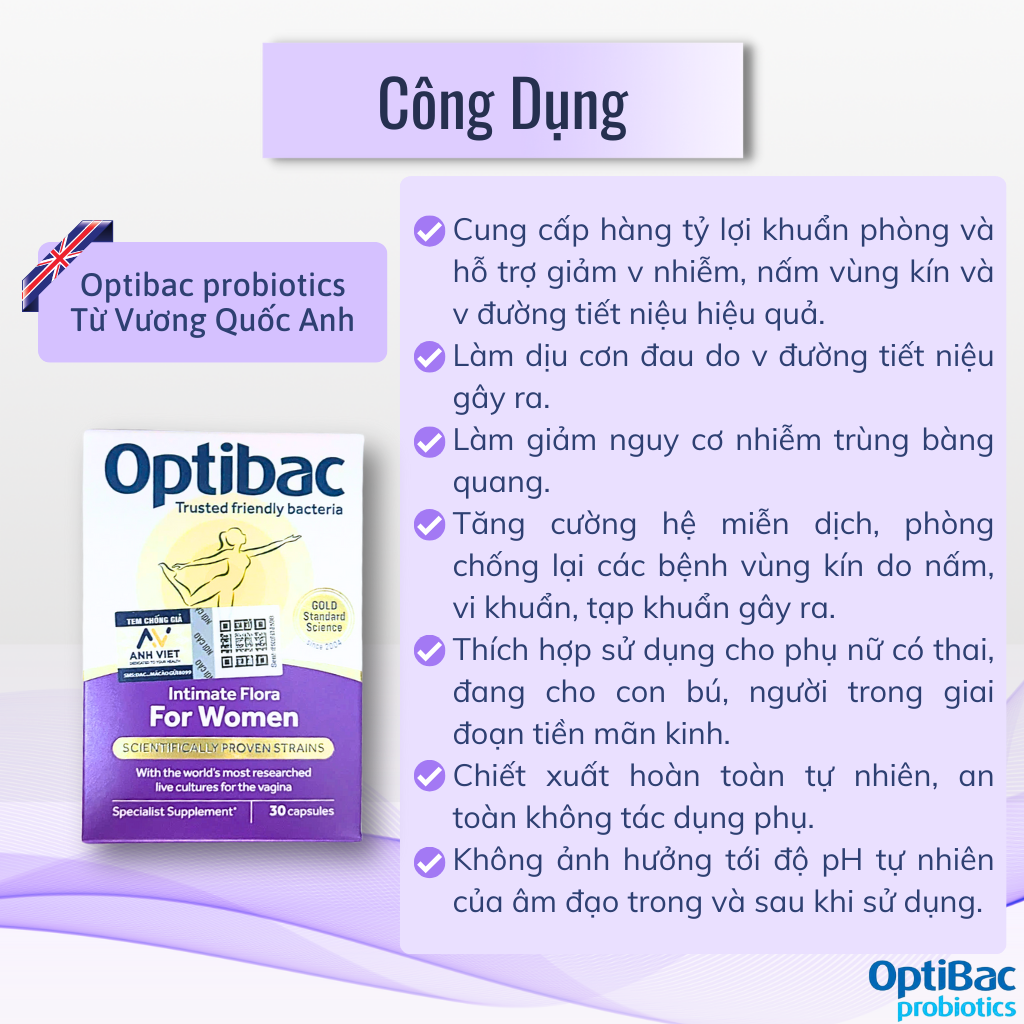 Optibac Purple DUO - Gynecological Probiotics, Intimate Care ...