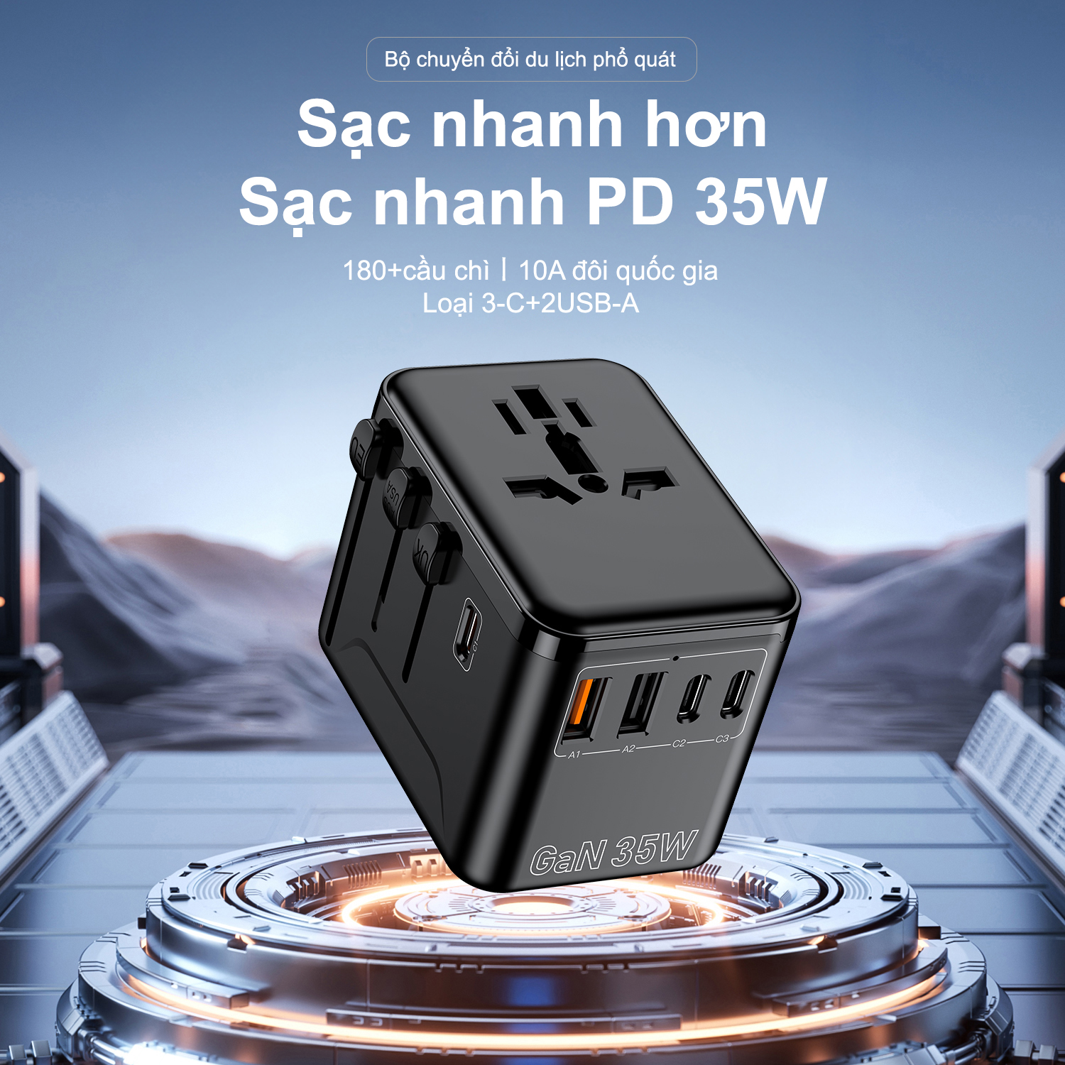 DOSEN Pro Universal Travel Adapter Socket 35W Fast Charging Power ...