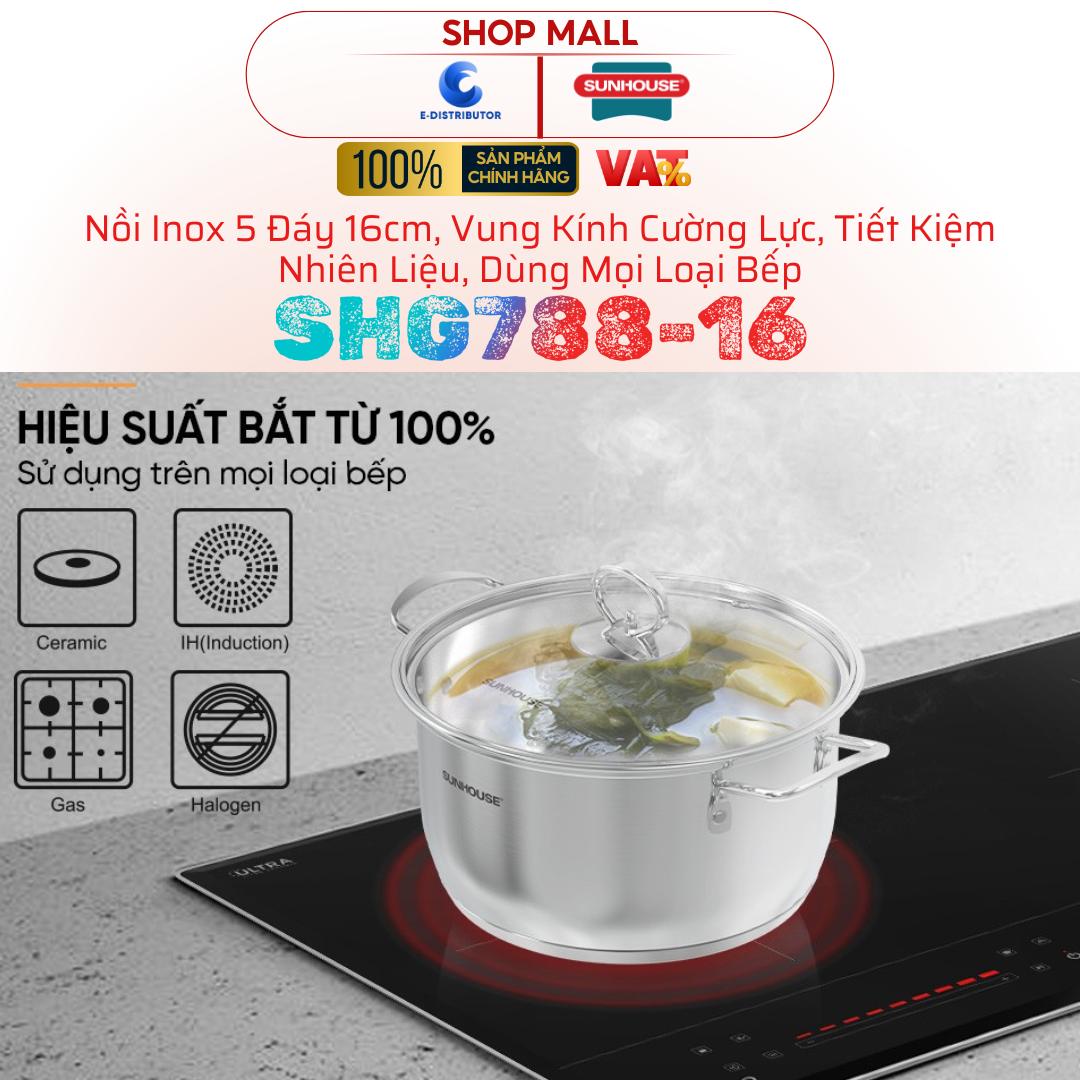 [FIRE] Sunhouse SHG788-16 5-bottom stainless steel pot - Diameter 16cm ...
