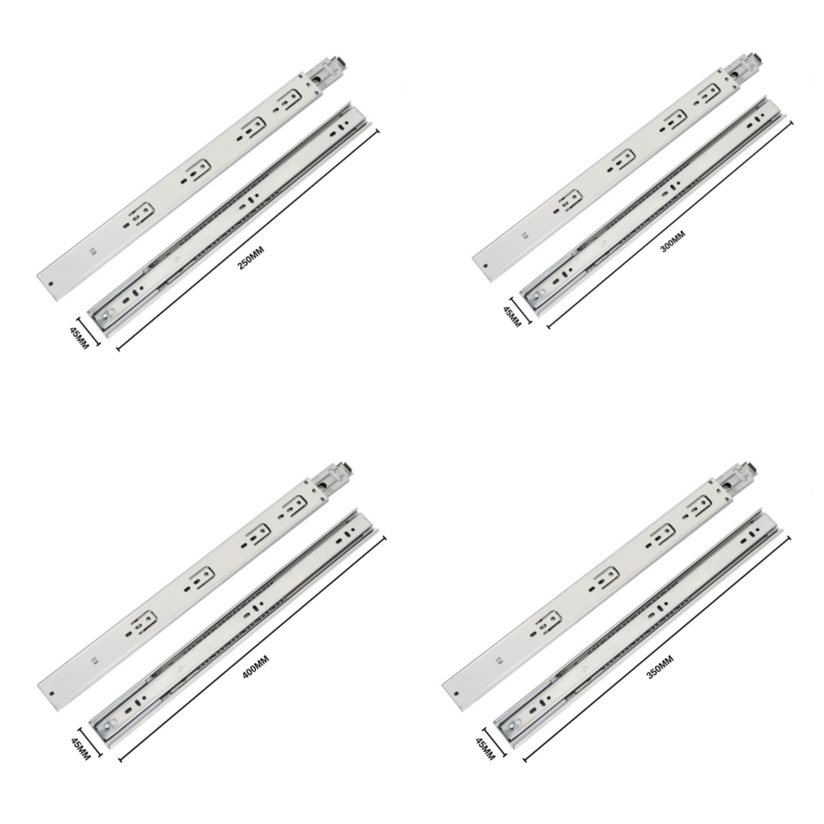 Sliding Rail, Drawer Sliding Rail - 3-Tier Stainless Steel Ball Rail ...