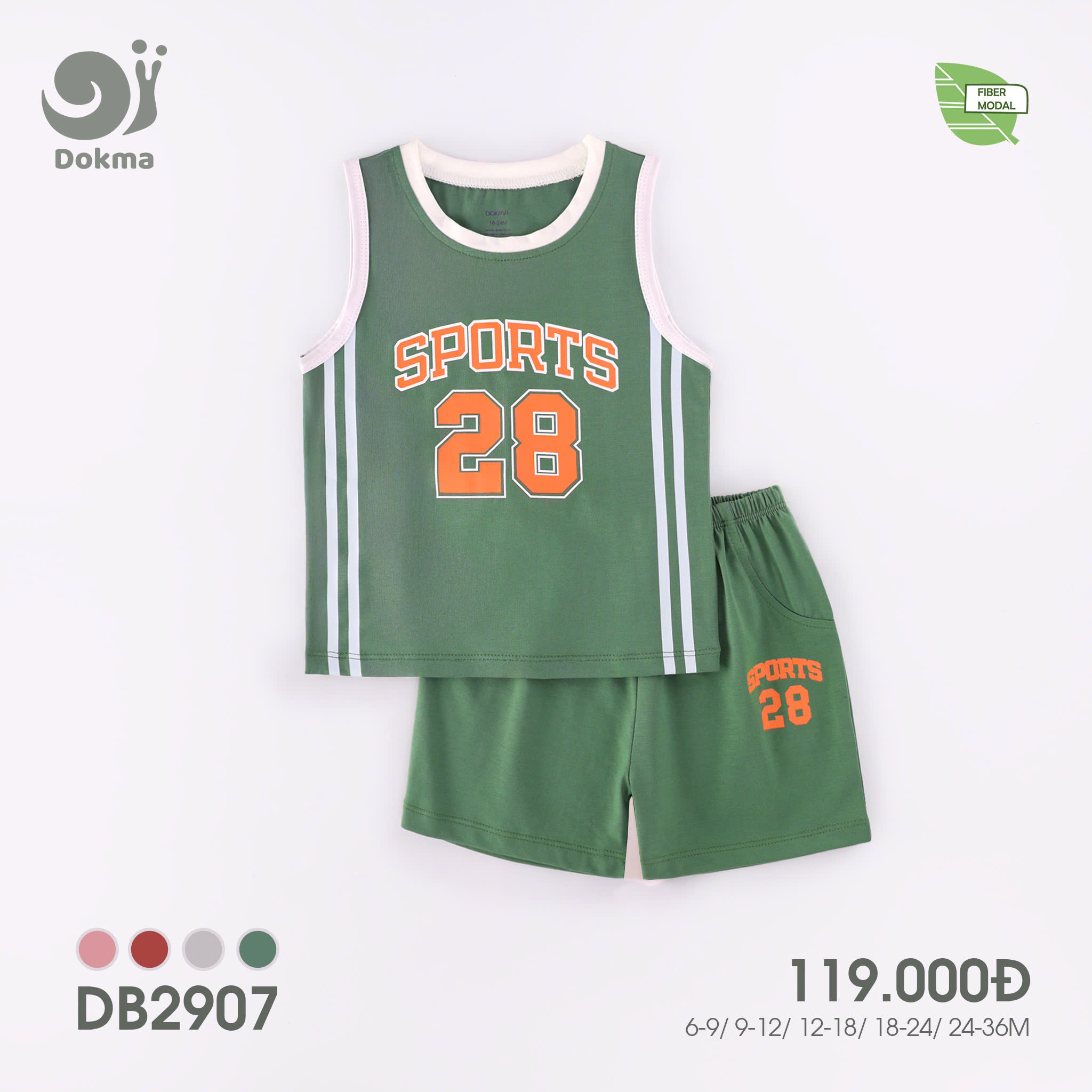 Dokma DB2907 boys and girls three-hole set, soft and cool bamboo fabric ...