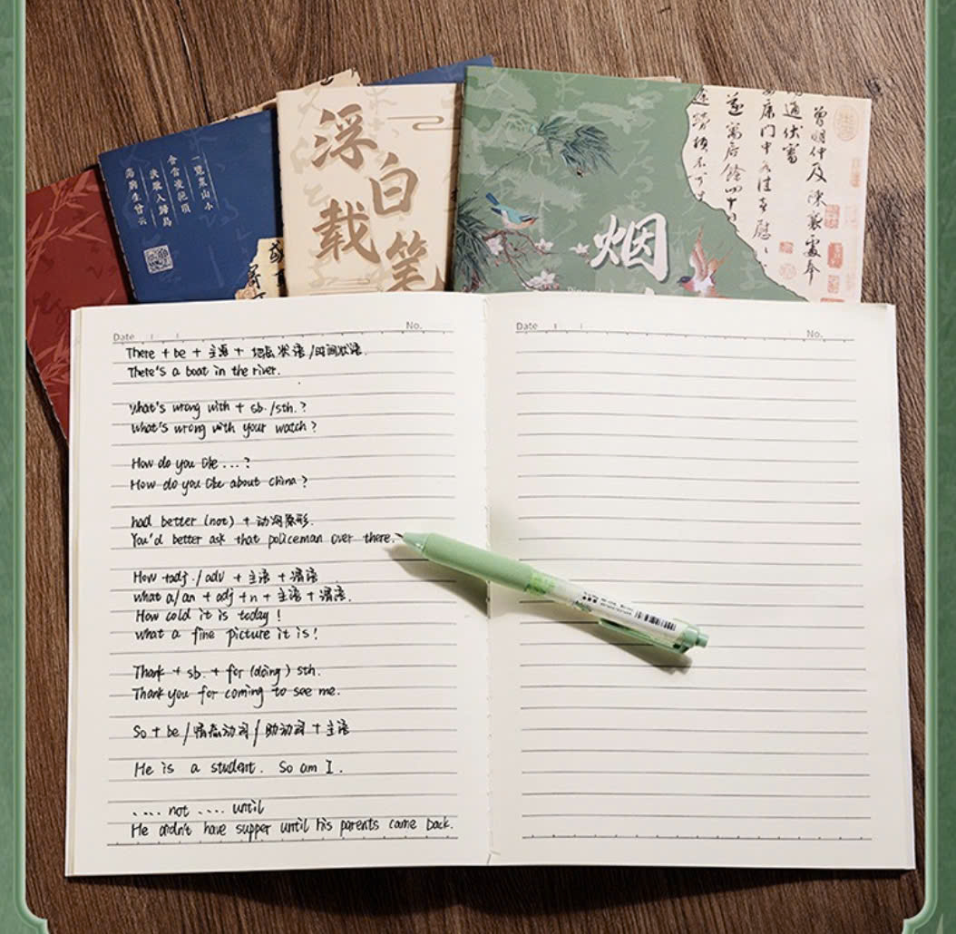 Ancient notebook with horizontal lines to practice writing Chinese ...