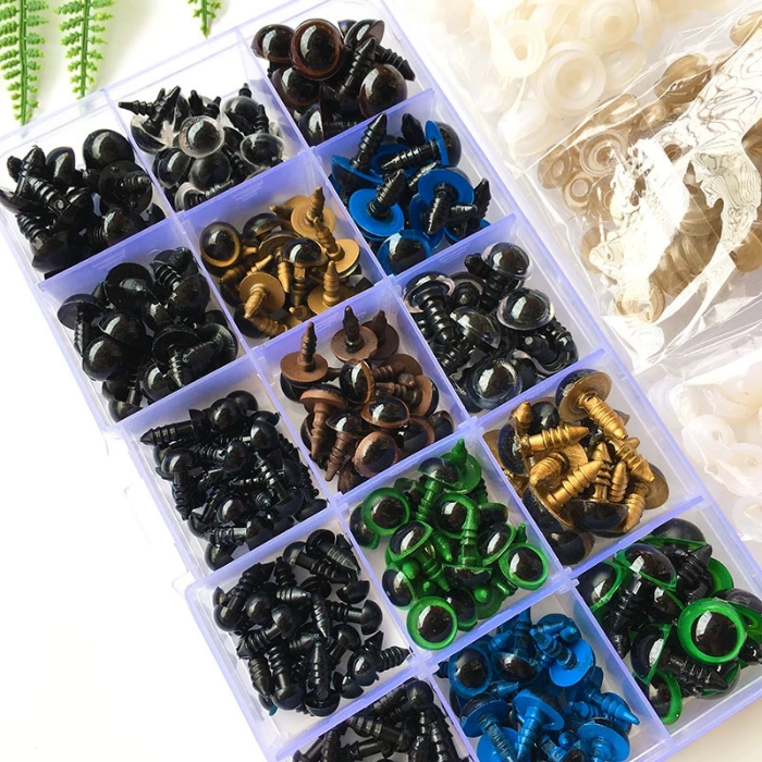 100 Plastic Eyes 8mm 10mm 12mm Mixed Colors for LYLYCRAFT Teddy Bear ...