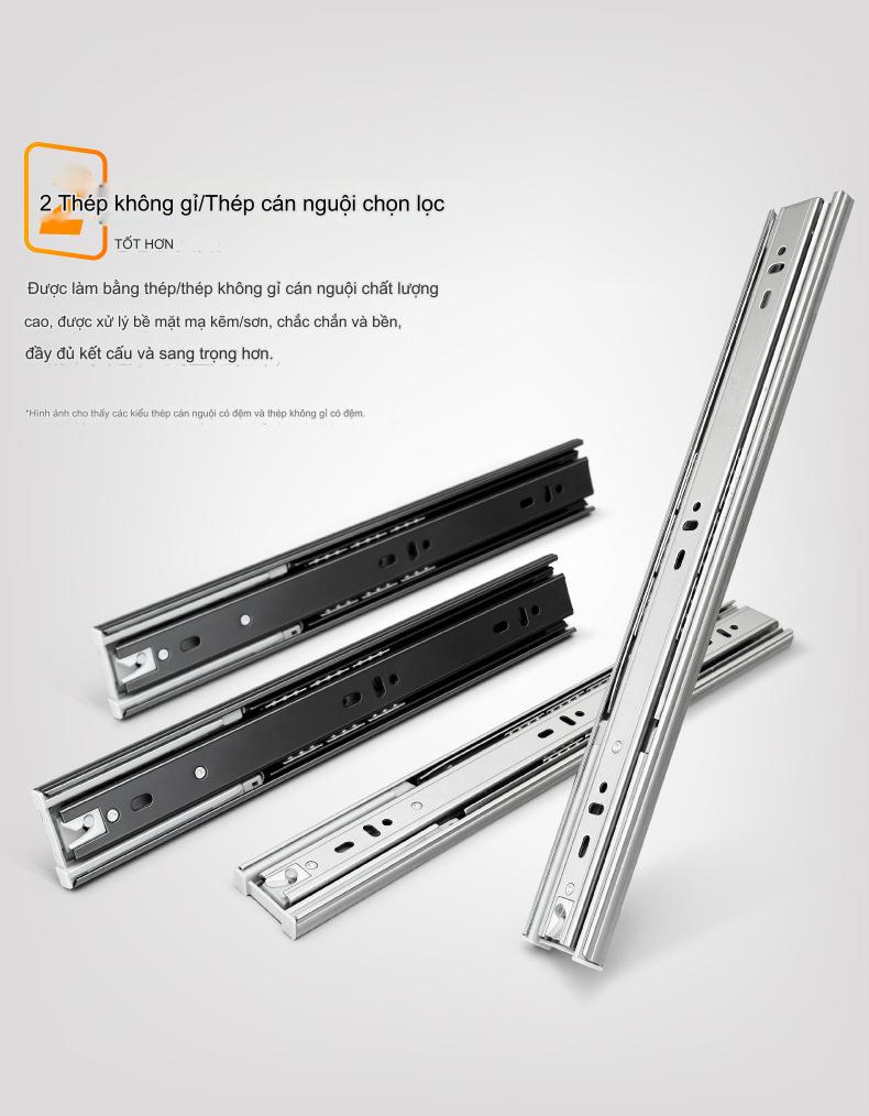Sliding Rail, Drawer Sliding Rail - 3-Tier Stainless Steel Ball Rail ...