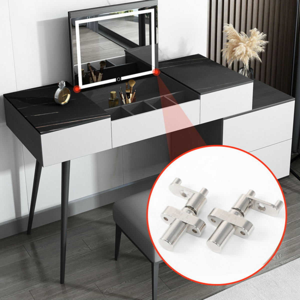 Spindle hinge, Folding hinge for dressing table, flip, study table ...