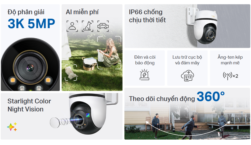 TP-Link Tapo C530WS 5MP Outdoor WIFI Camera, 2-Way Talk, Smart AI ...