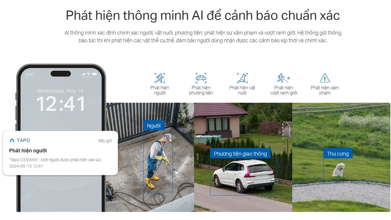 TP-Link Tapo C530WS 5MP Outdoor WIFI Camera, 2-Way Talk, Smart AI ...
