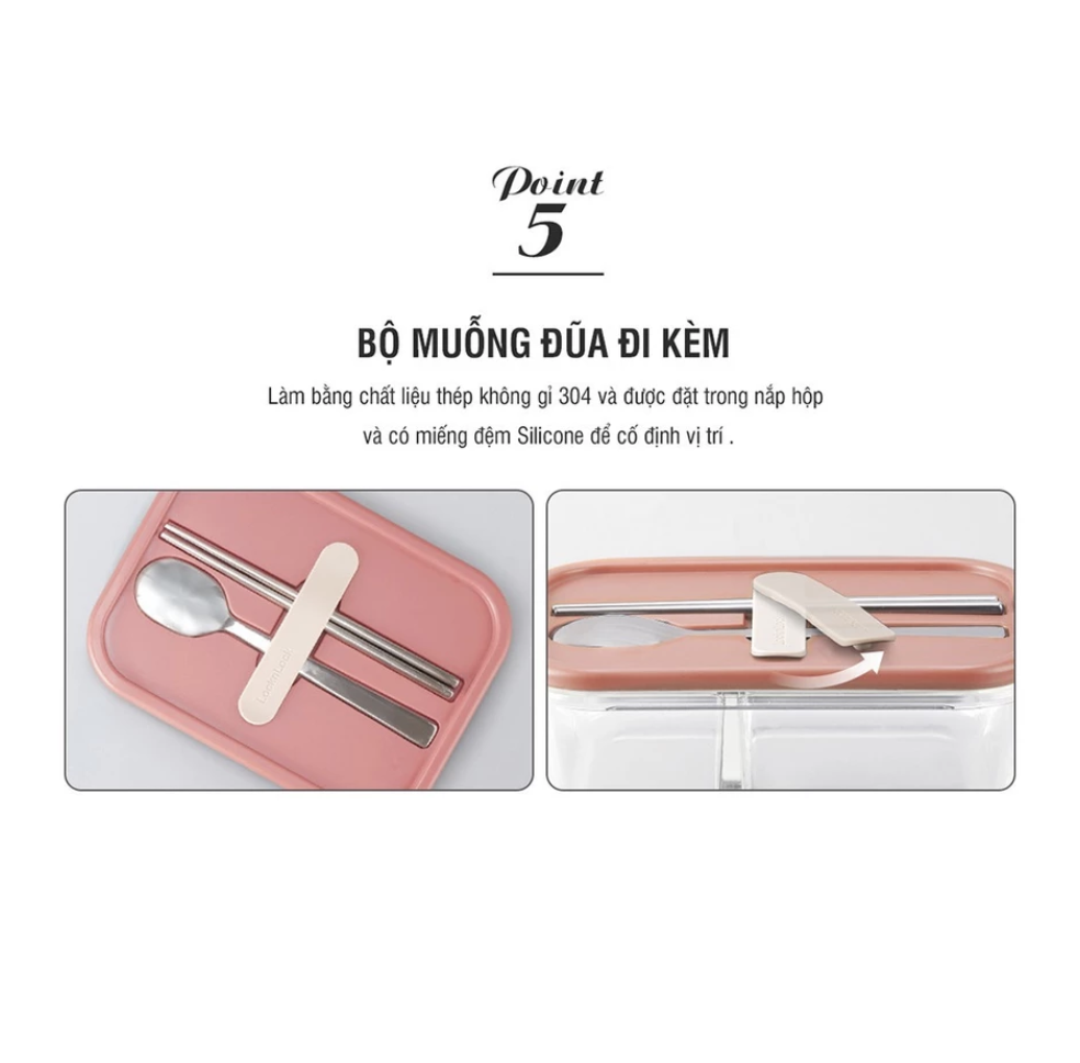Heat-resistant glass lunch box divided into compartments with LocknLock ...