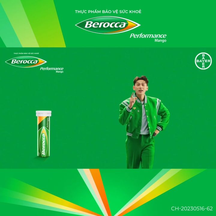 Berocca Bayer effervescent tablets supplemented with vitamins and ...