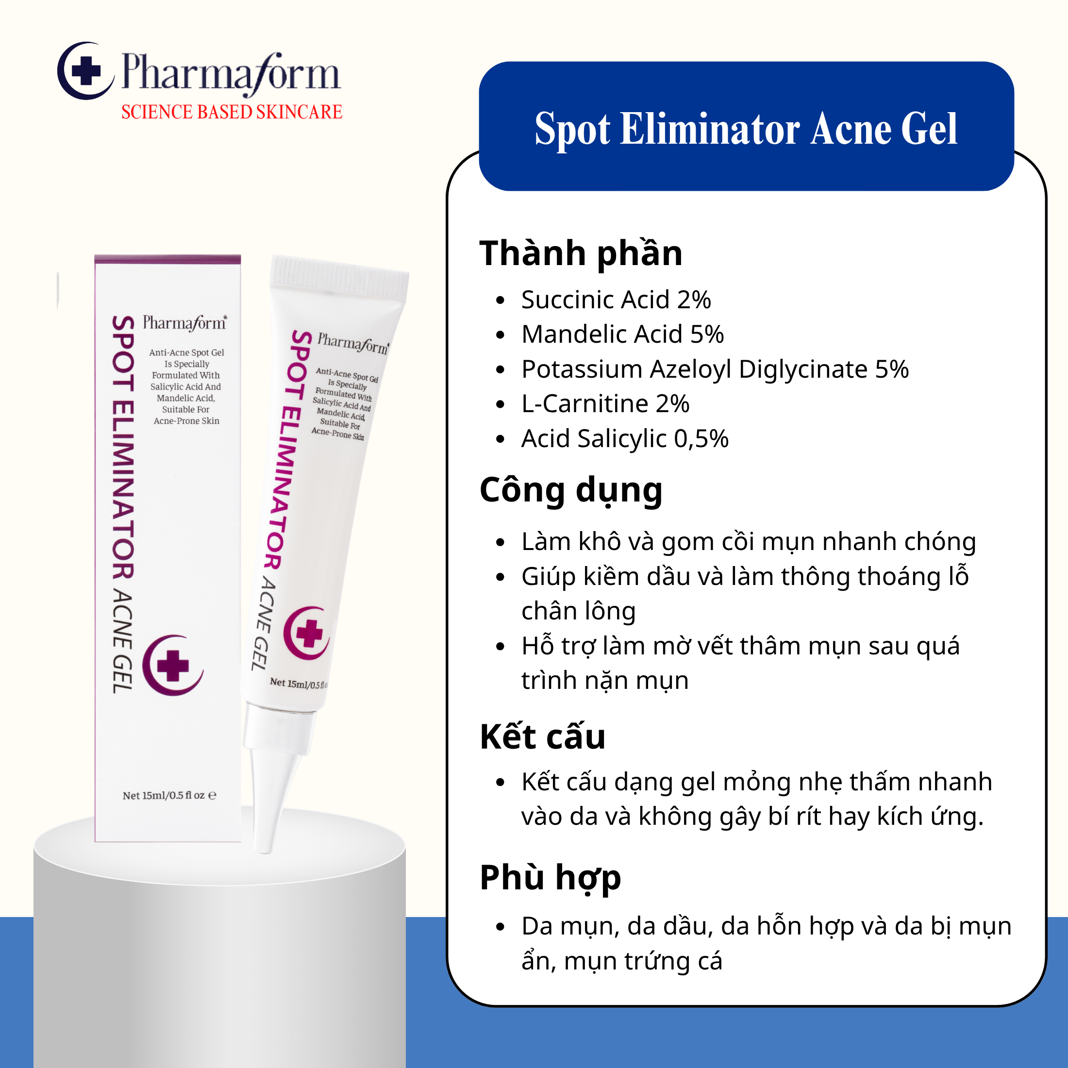 Spot Eliminator Acne Gel Pharmaform - helps reduce Acne and reduce ...