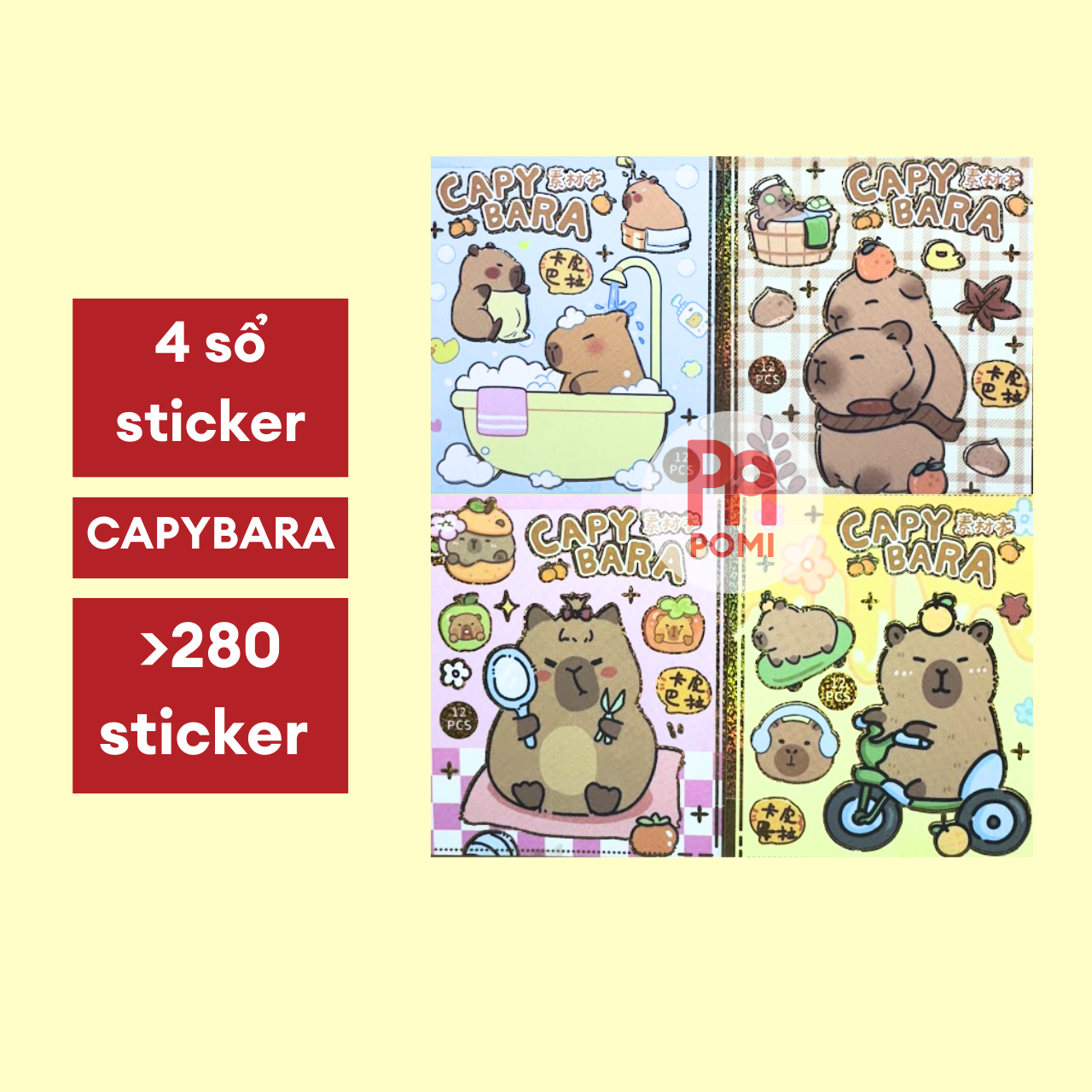 Combo of 4 280-piece Labubu sticker books, cute sitcker with many ...