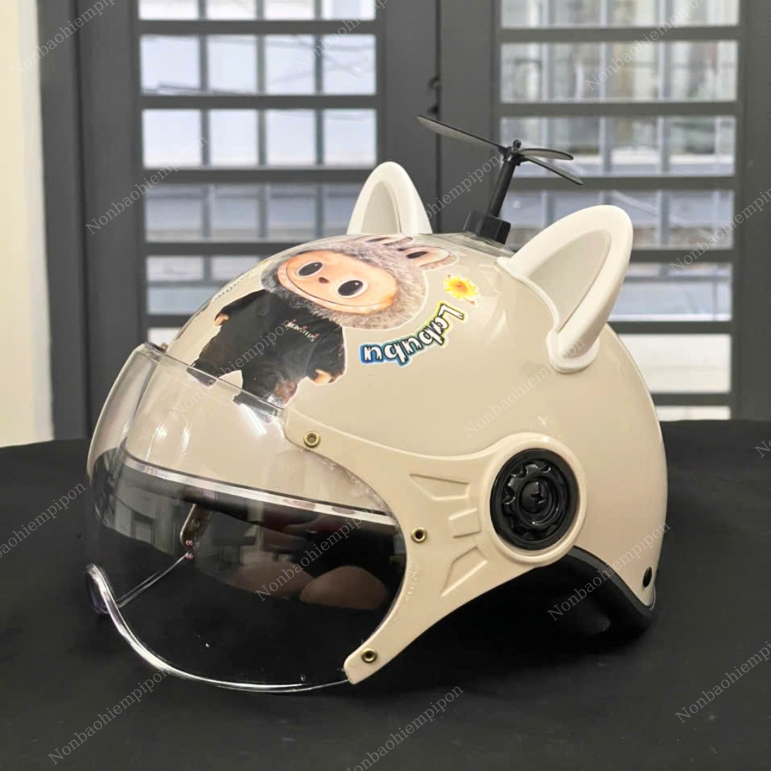 Labubu-shaped helmet for children from 3-9 years old with glasses and ...