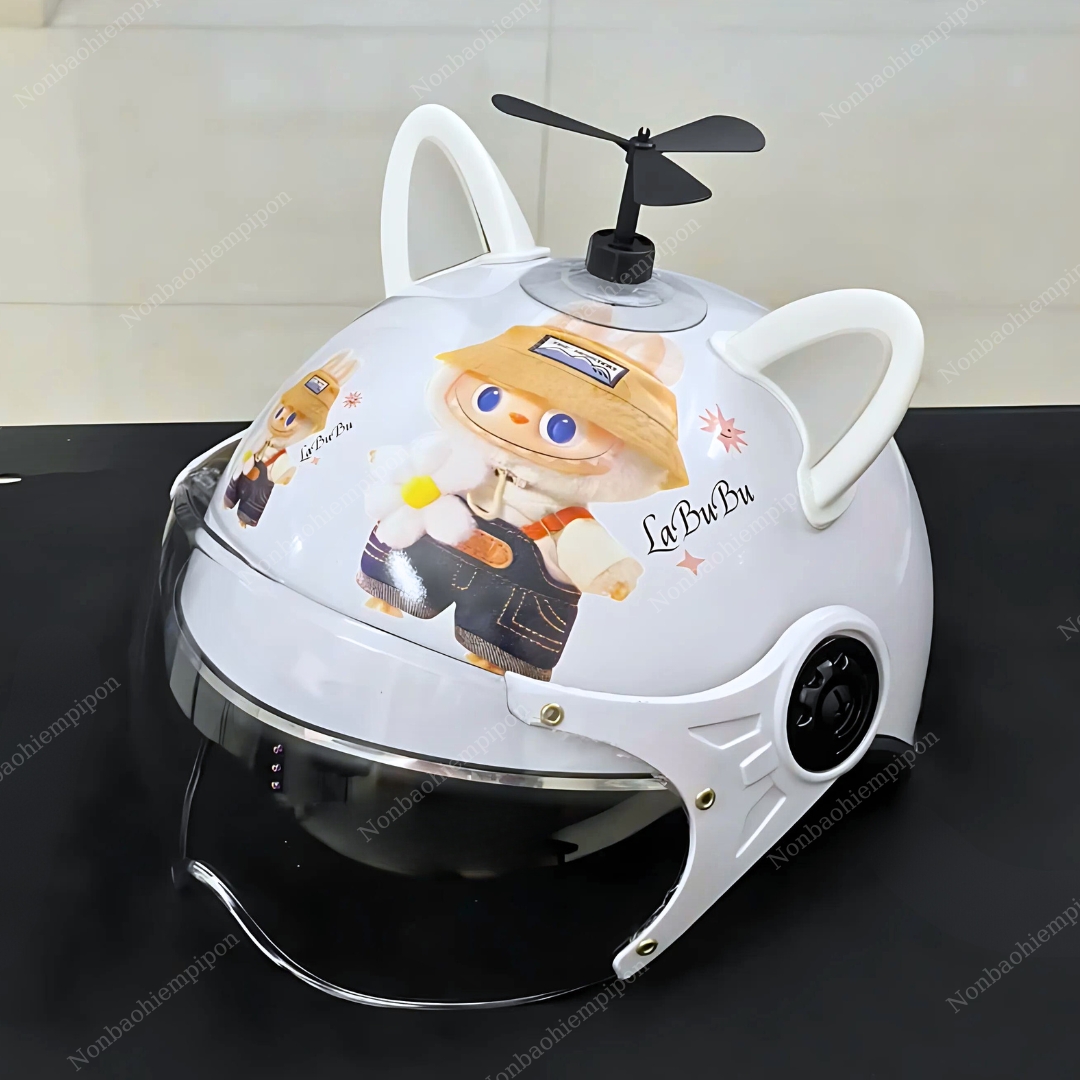 Labubu-shaped helmet for children from 3-9 years old with glasses and ...