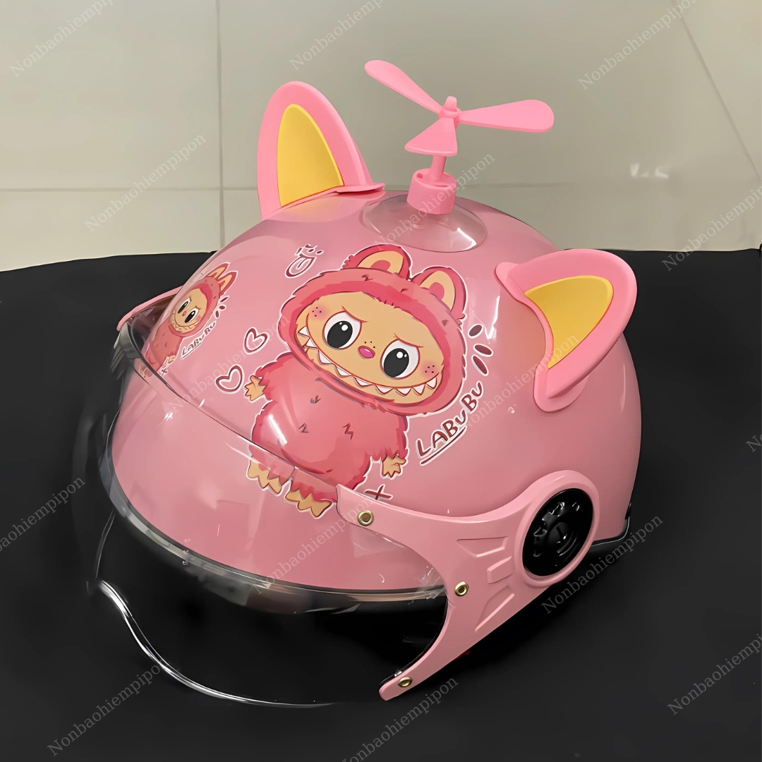 Labubu-shaped helmet for children from 3-9 years old with glasses and ...