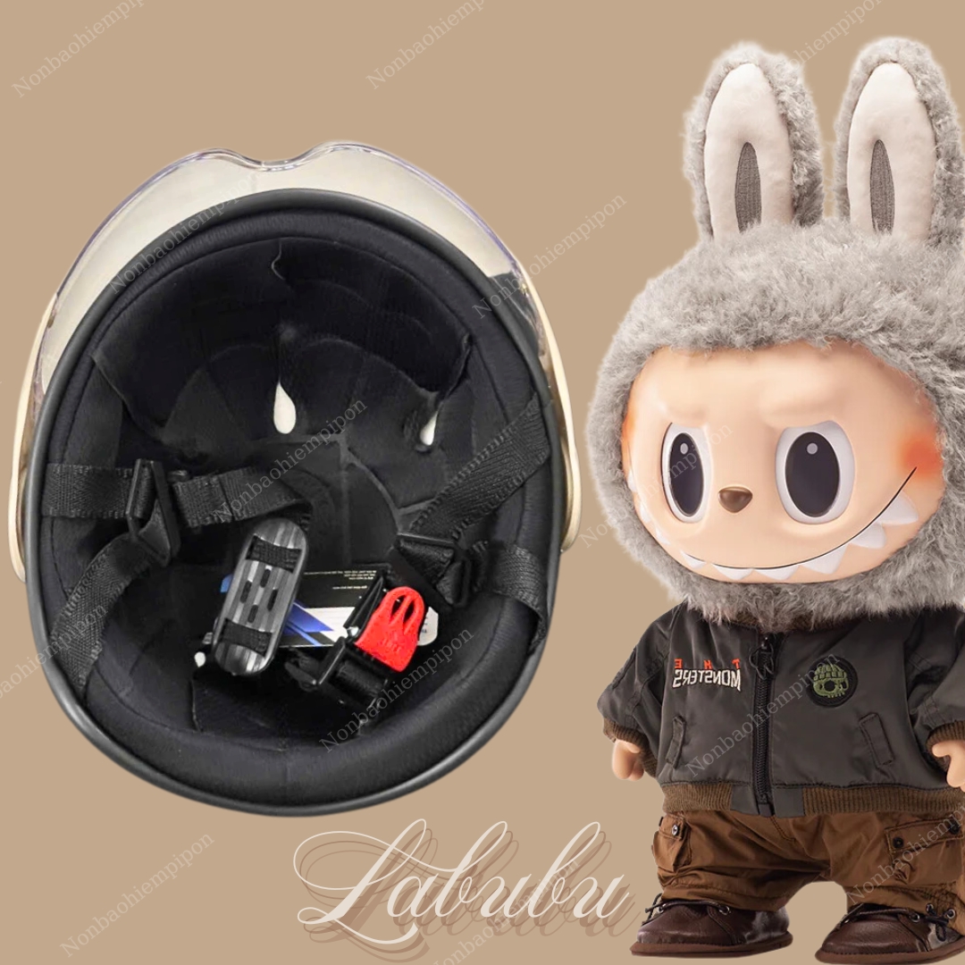 Labubu-shaped helmet for children from 3-9 years old with glasses and accessories, children's ...