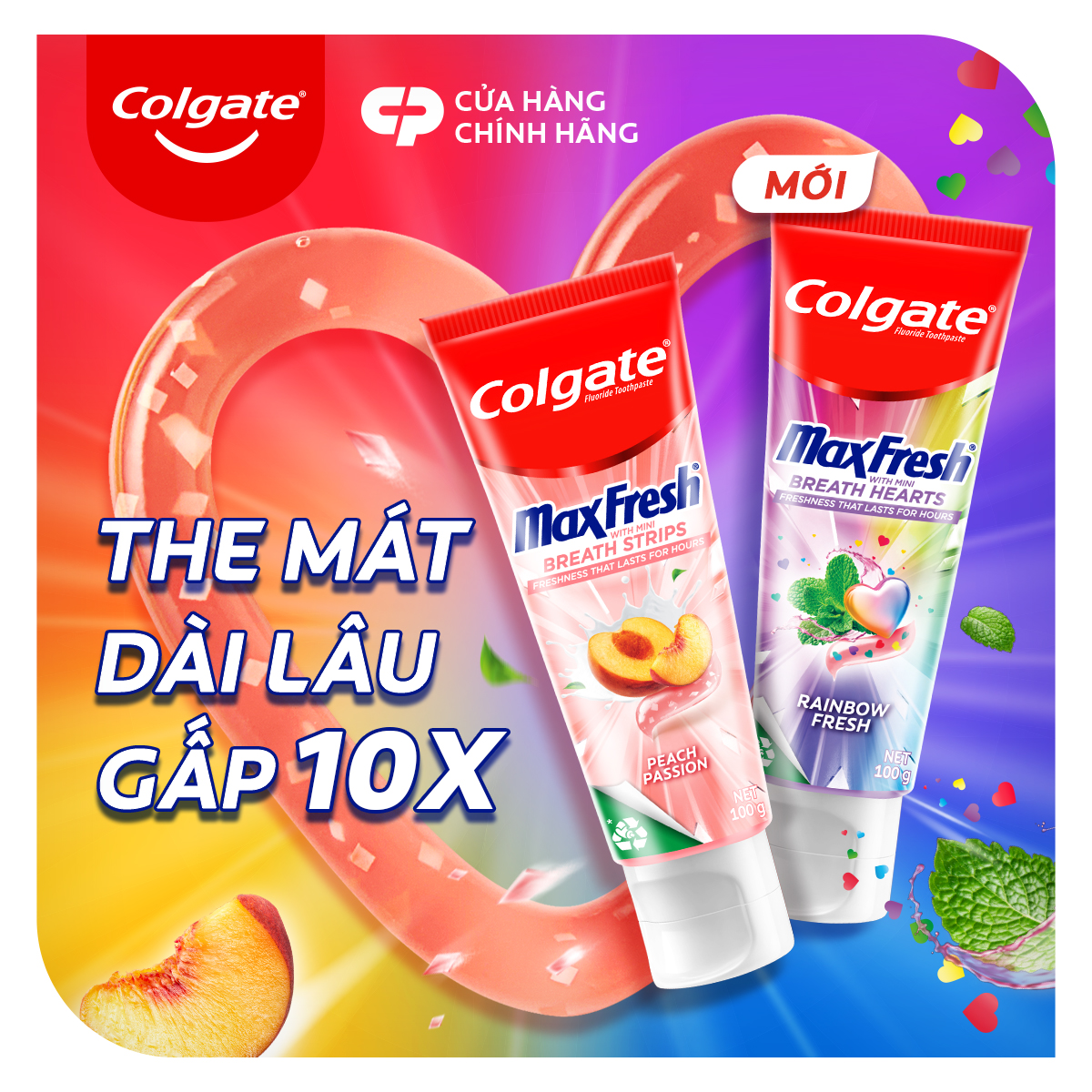 Colgate MaxFresh toothpaste Tropical flavor, cool rainbow crystals 100g ...