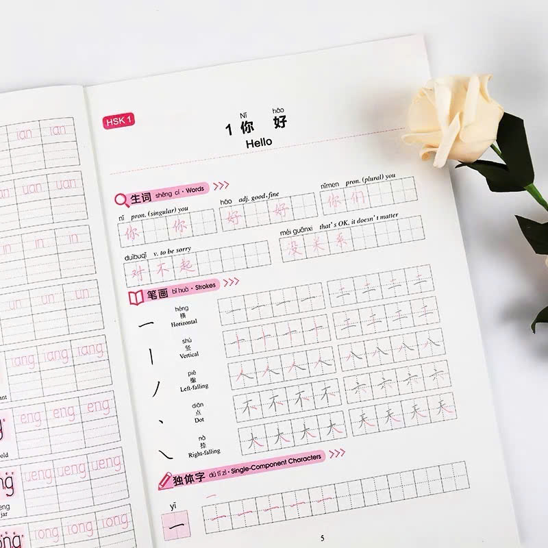 Hsk 123 Chinese writing practice notebook (Free pencil included ...