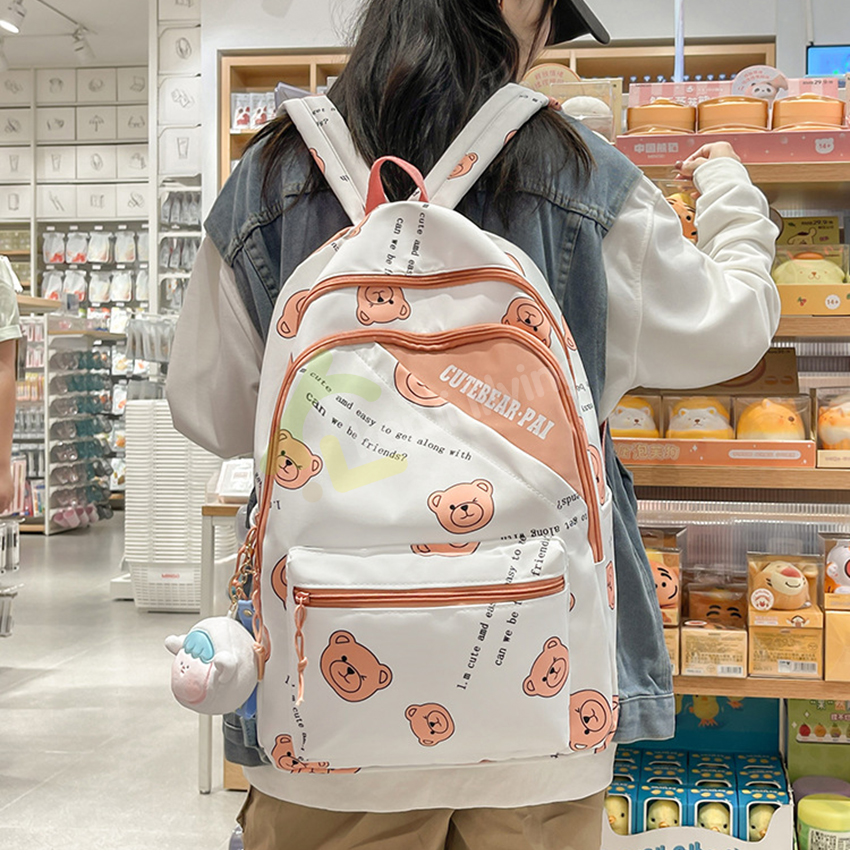 Pikup school and work backpack, bear backpack can be worn by both men ...