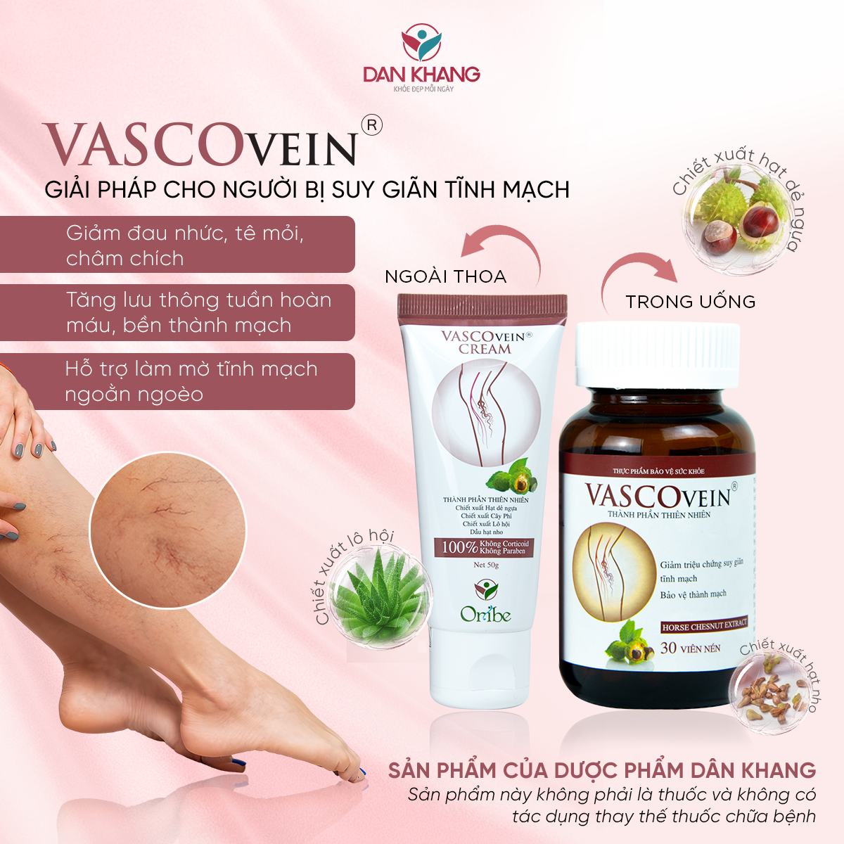 Pills and cream for varicose veins, reducing pain and fatigue due to ...
