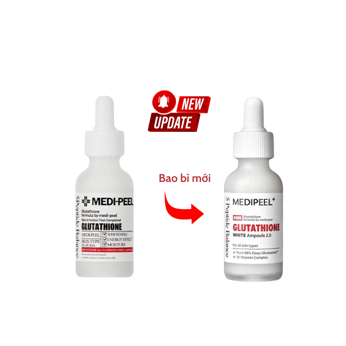 Medipeel Glutathione 600 White Ampoule Serum 30ml_New Model | Shopee ...