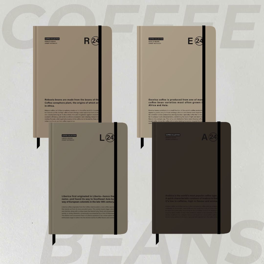 A5 horizontal dot grid notebook minimalist Crabit Coffee Beans Coffee ...