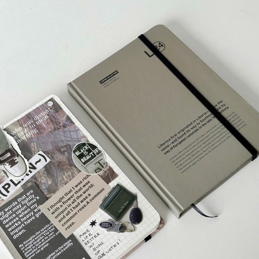 A5 horizontal dot grid notebook minimalist Crabit Coffee Beans Coffee ...