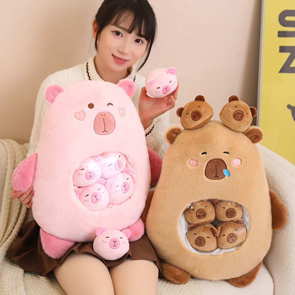 Hafuto Capybara Teddy Bear, Cute Capybara Pudding Bag Pillow, Toys for ...