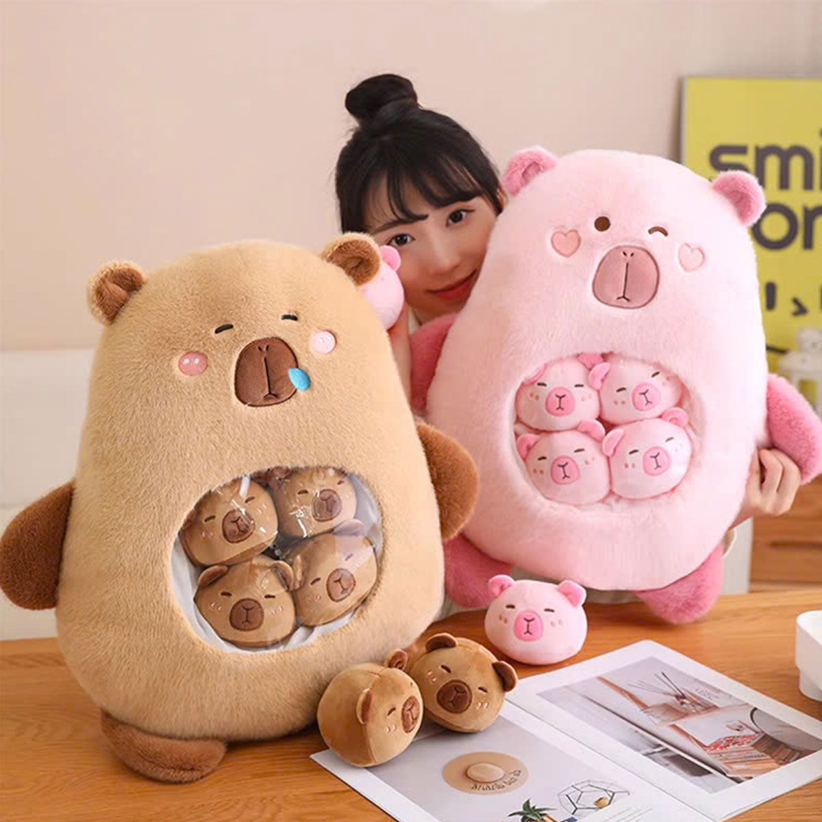 Hafuto Capybara Teddy Bear, Cute Capybara Pudding Bag Pillow, Toys for ...