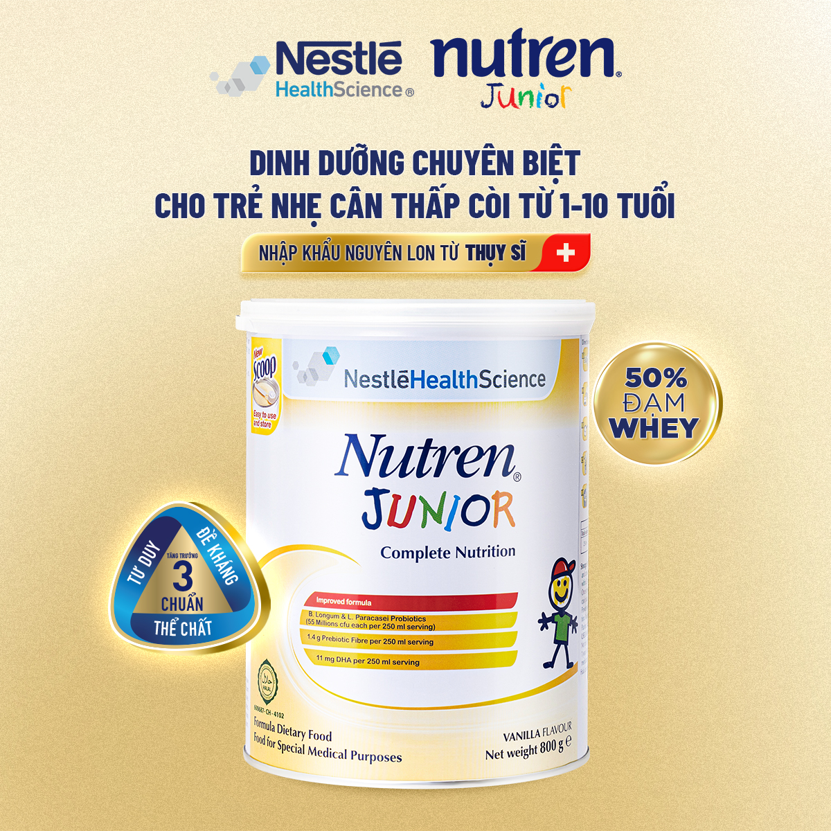 [Free Nutren cosmetic bag] 1 Can of Nutren Junior Swiss nutritional ...
