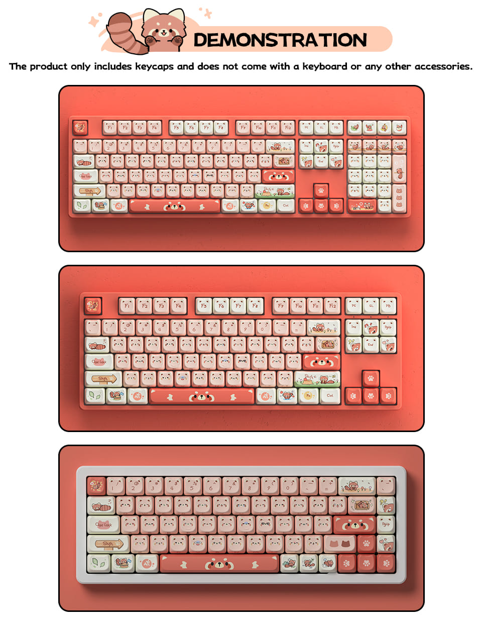 Akko – Raccoon keycap set (PBT Dye-Subbed / MAO Profile / 142 buttons ...