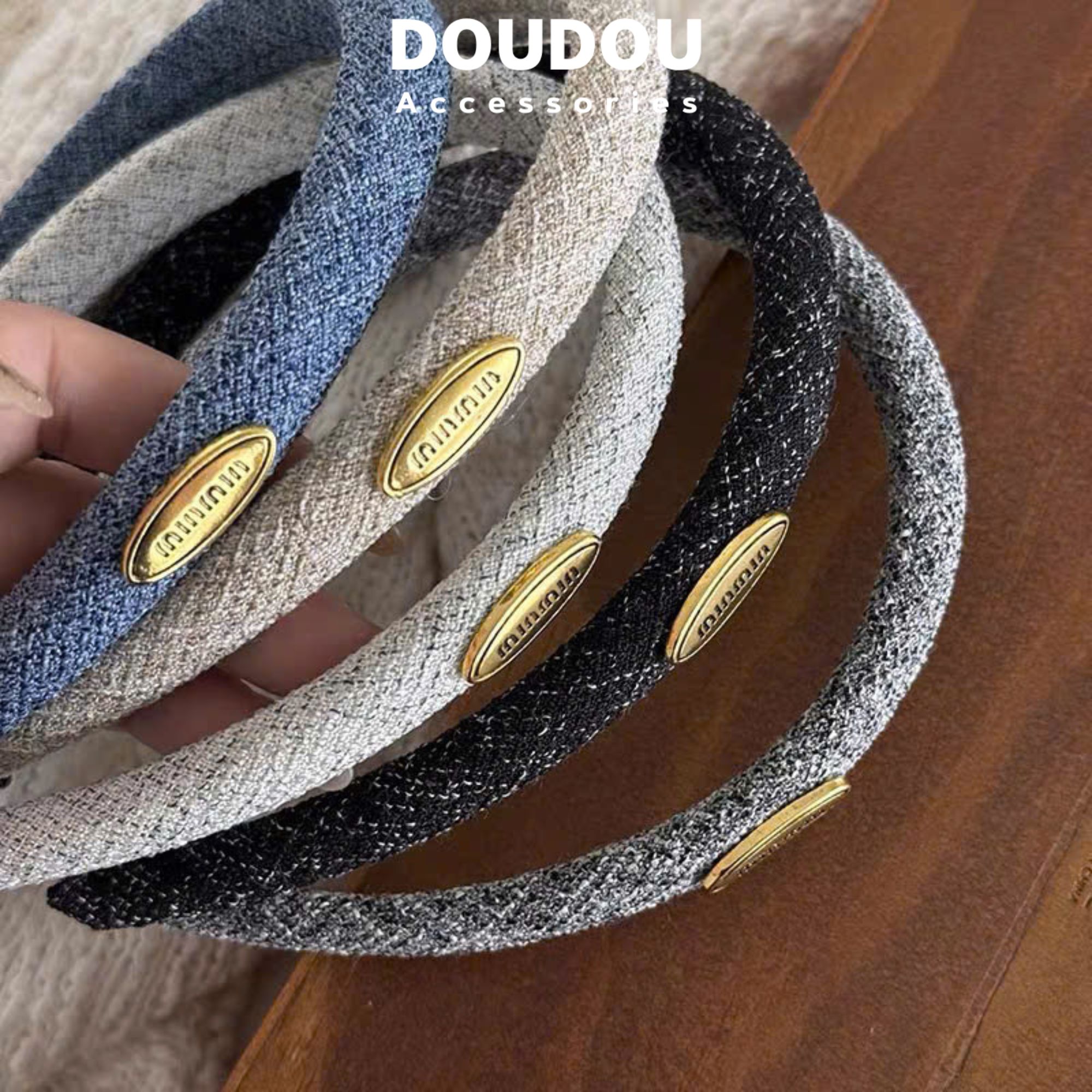 Doudou hairband Hairband Women's headband Women's hairband Korean Tweed ...