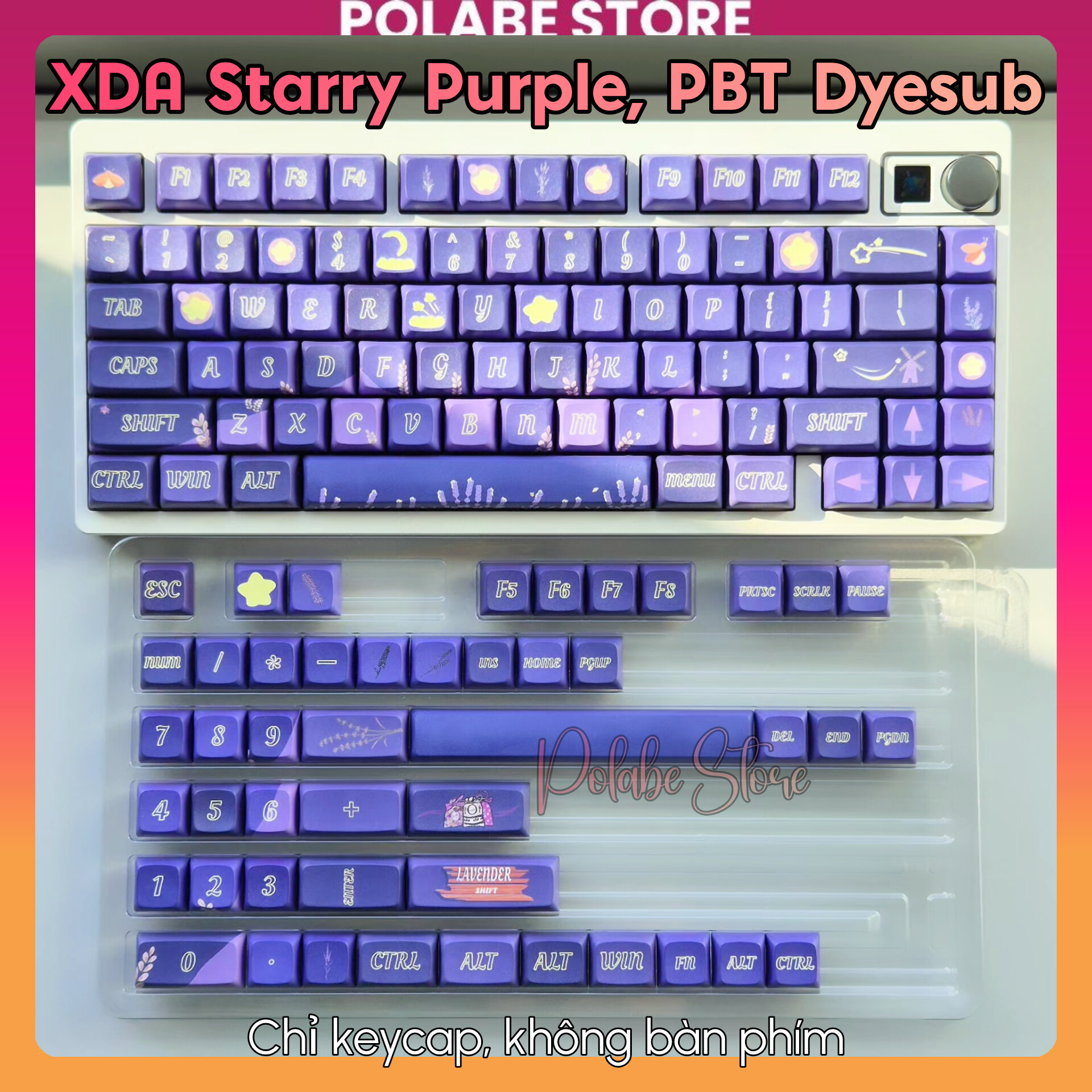 Keycap Starry Purple XDA Profile mechanical keyboard Polabe Store Sharp ...