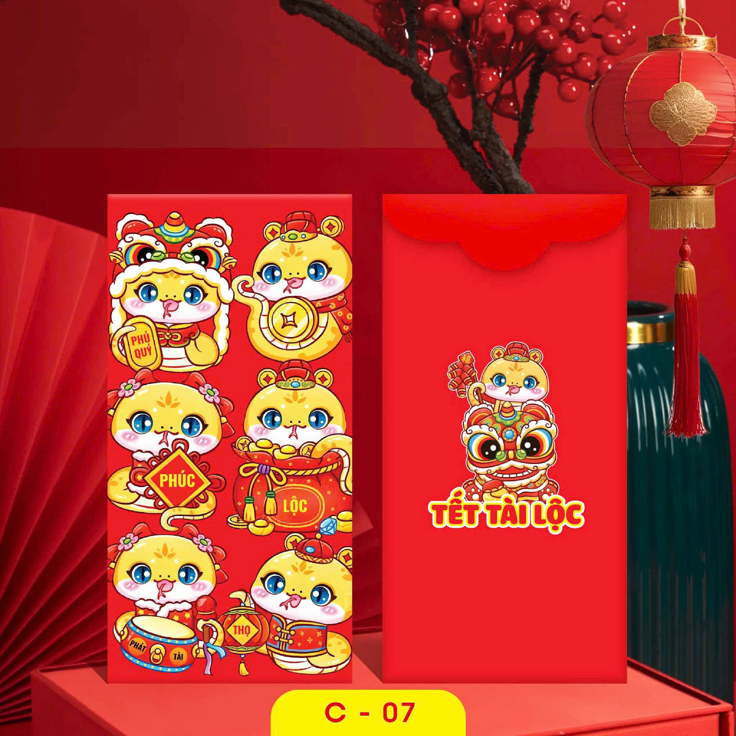 Set of 10 Red Envelopes, Snake Shaped CNY At Ty Red Envelopes, 2025 Red ...