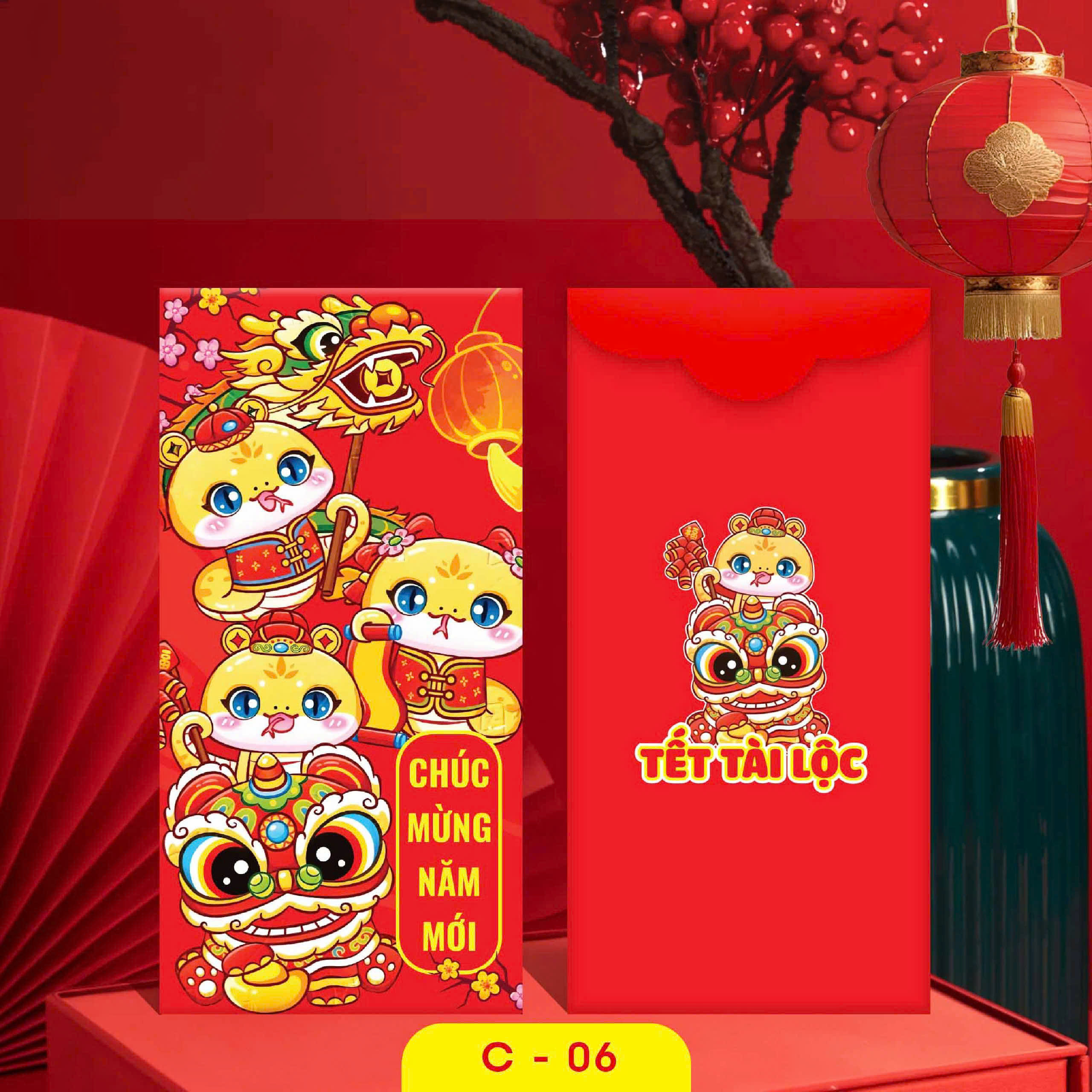 Set of 10 Red Envelopes, Snake Shaped CNY At Ty Red Envelopes, 2025 Red ...