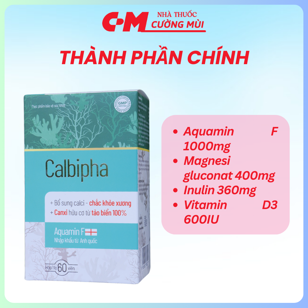 Calbipha Abipha organic calcium pills box of 60 tablets, 100% organic ...