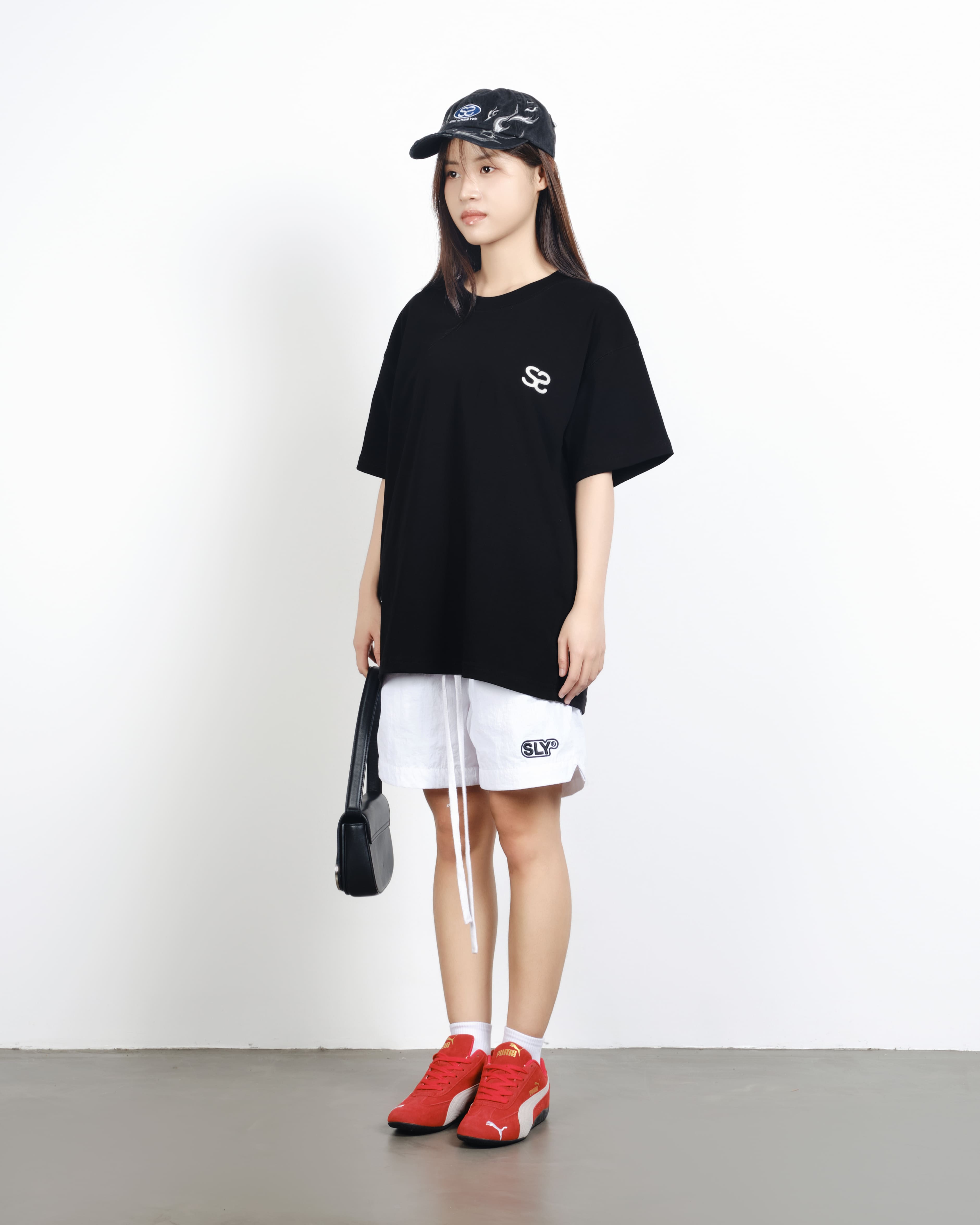 Sly S2 baseball cap Washed Cotton with detailed embroidery in Black and ...