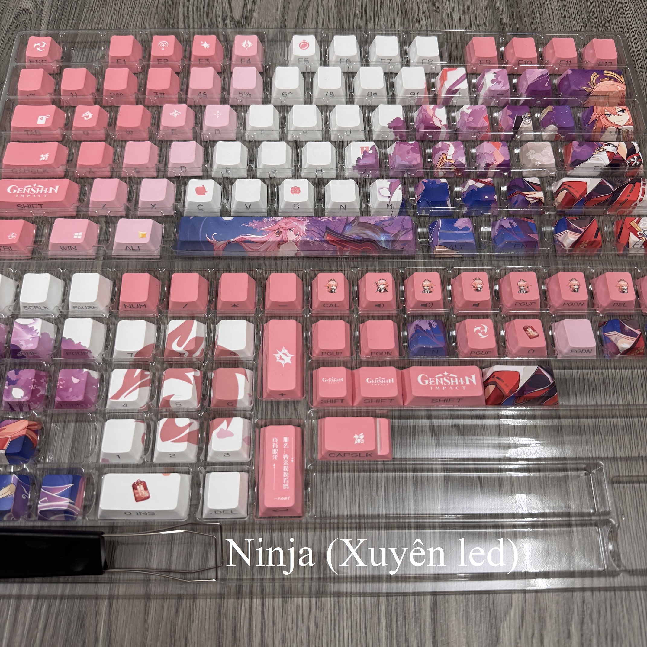 [FAST Delivery] Yae Miko PBT English-Japanese bilingual Keycap 130 keys ...