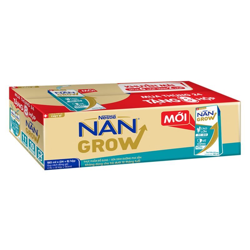 Carton of 24 + 8 boxes of Nestlé NAN Grow ready-to-drink milk 180 ml ...