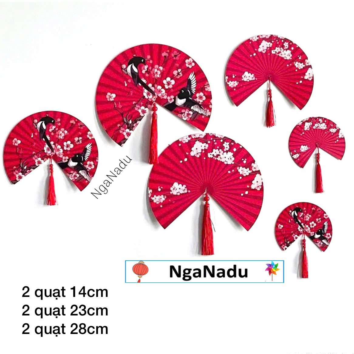 Set of 6 pre-folded paper fans for decoration CNY 2025, birthdays ...