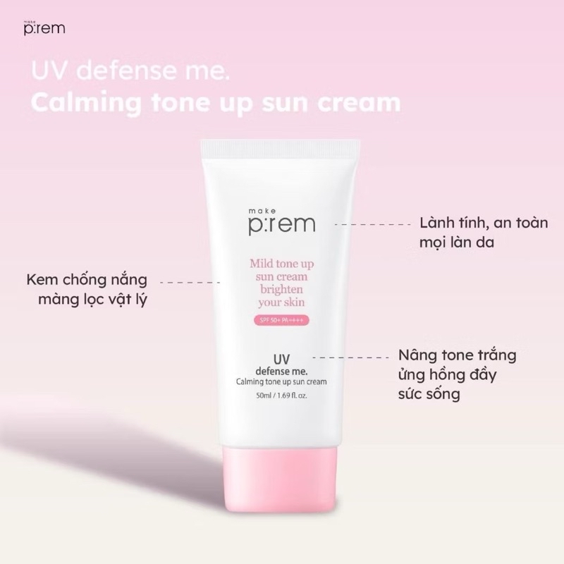 Make Prem Physical and Chemical Sunscreen, UV Sun Cream Make P:rem SPF ...