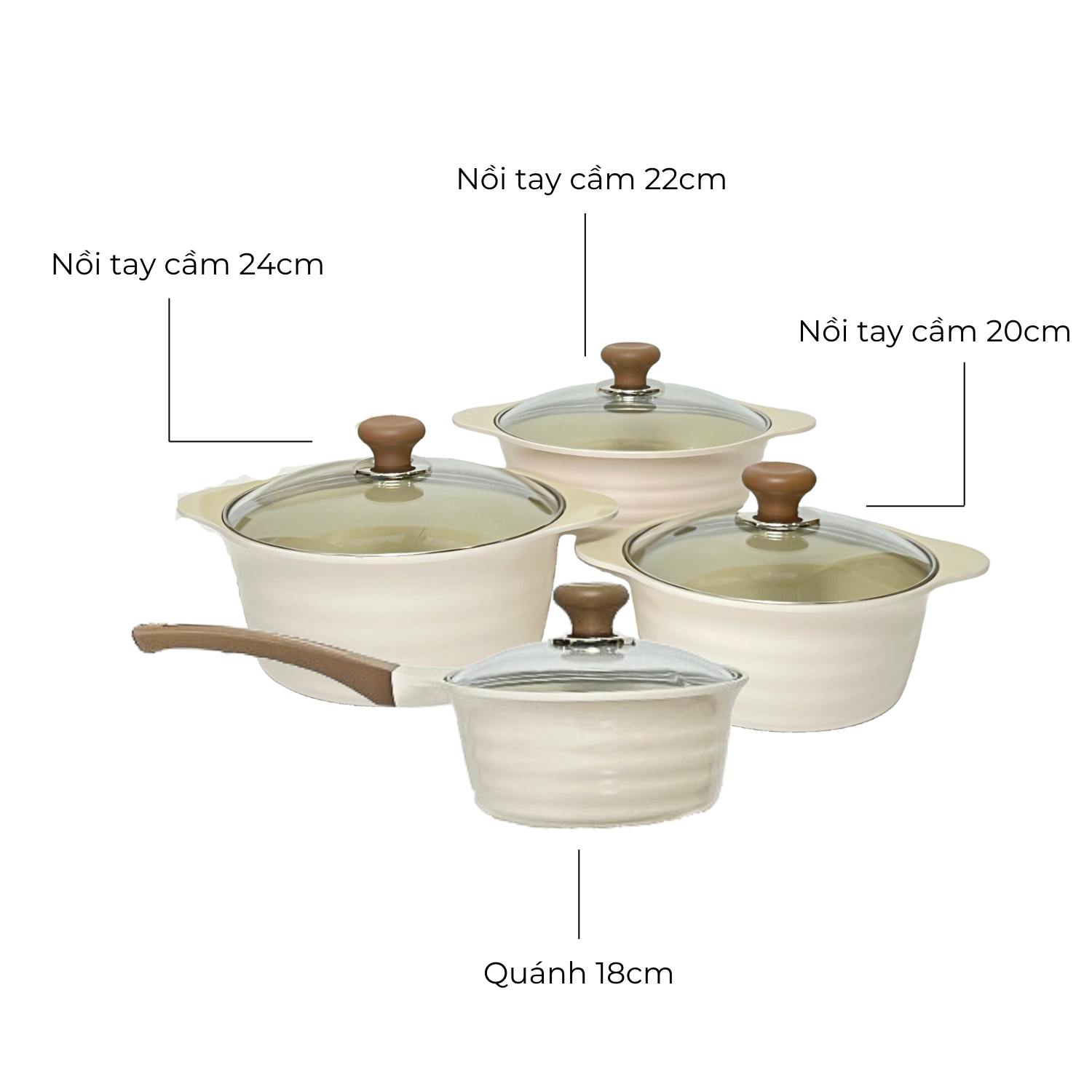 Ecoramic Premium Pots and Pans Set with Magnetic Bottom (Set of 3 - 4 ...