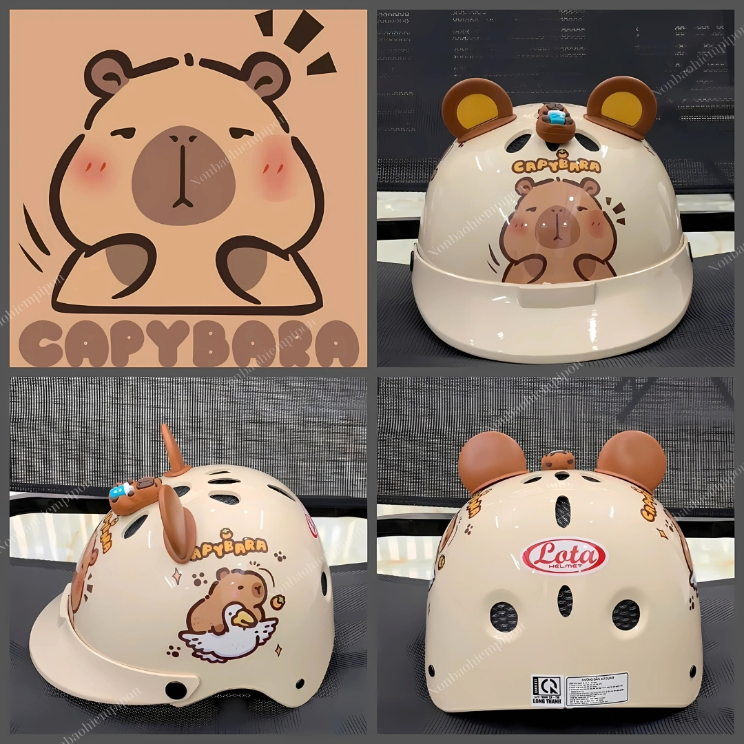 Capybara and Labubu children's helmets with genuine 3D stickers from ...