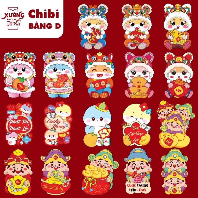 1000 Chibi 2025 red envelopes, Labubu red envelopes, cartoon red ...