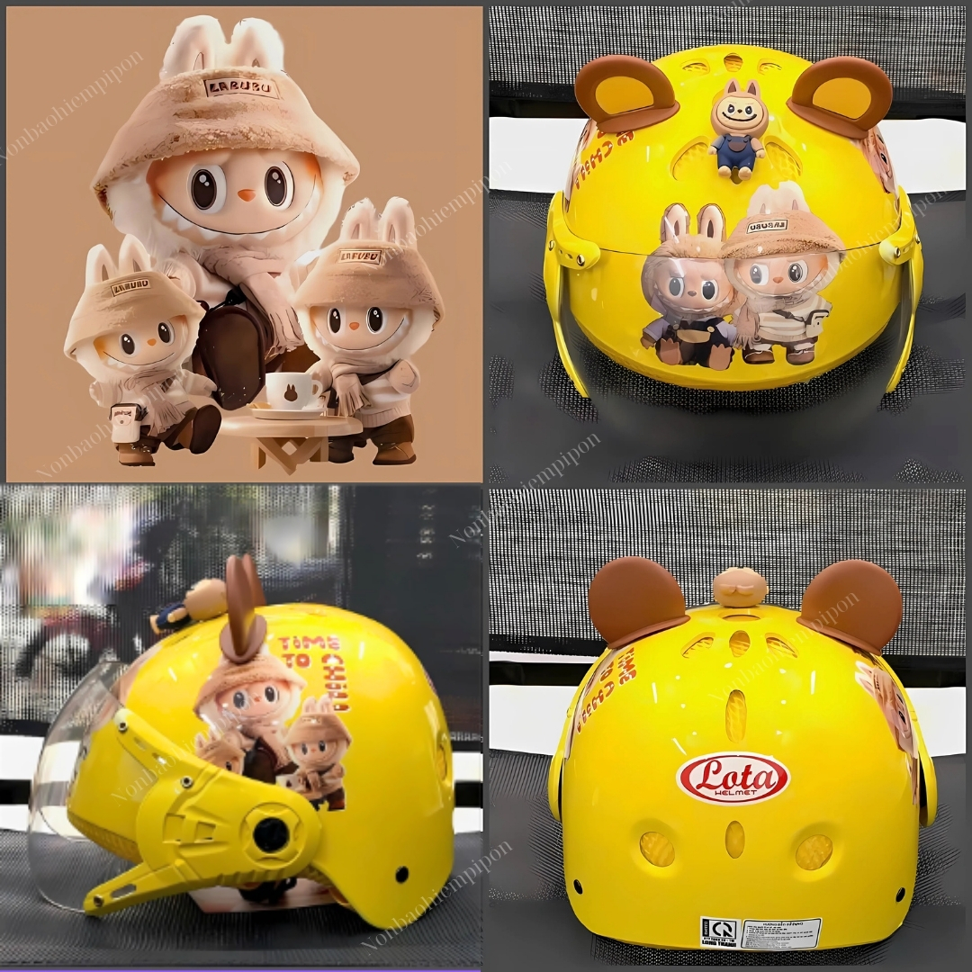 Capybara and Labubu baby helmets with 3D stickers meeting traffic ...