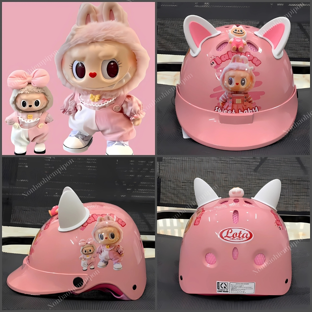 Lovely Labubu and Capybara children's helmets with genuine 3D stickers ...