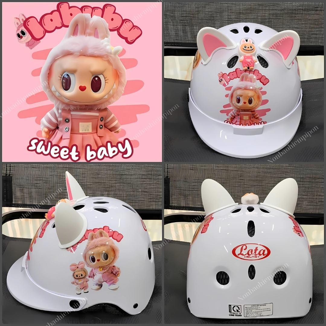 Lovely Labubu and Capybara children's helmets with genuine 3D stickers ...