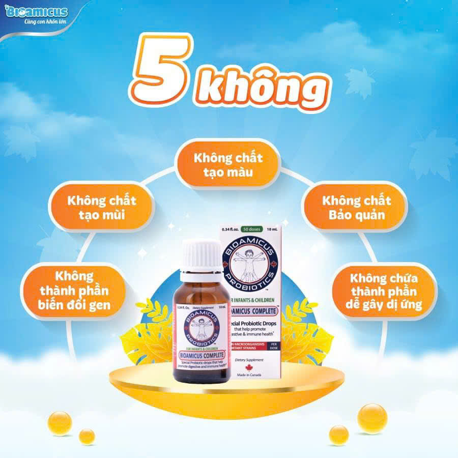 Bioamicus Complete 10-Strain Probiotics Support Digestion for Babies to ...